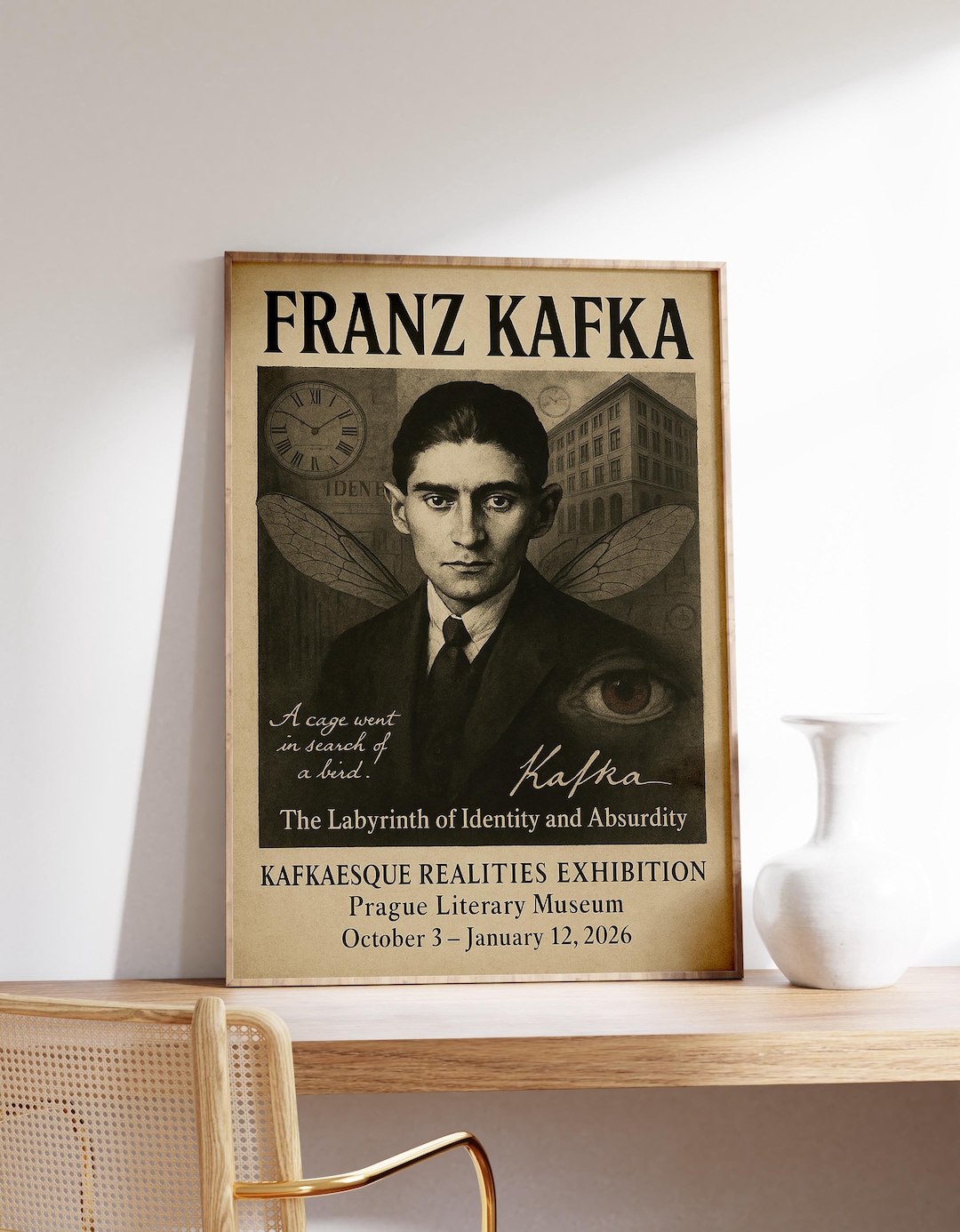 Kafkaesque Prague Poster, Franz Kafka Exhibition Print, Literary Museum ...