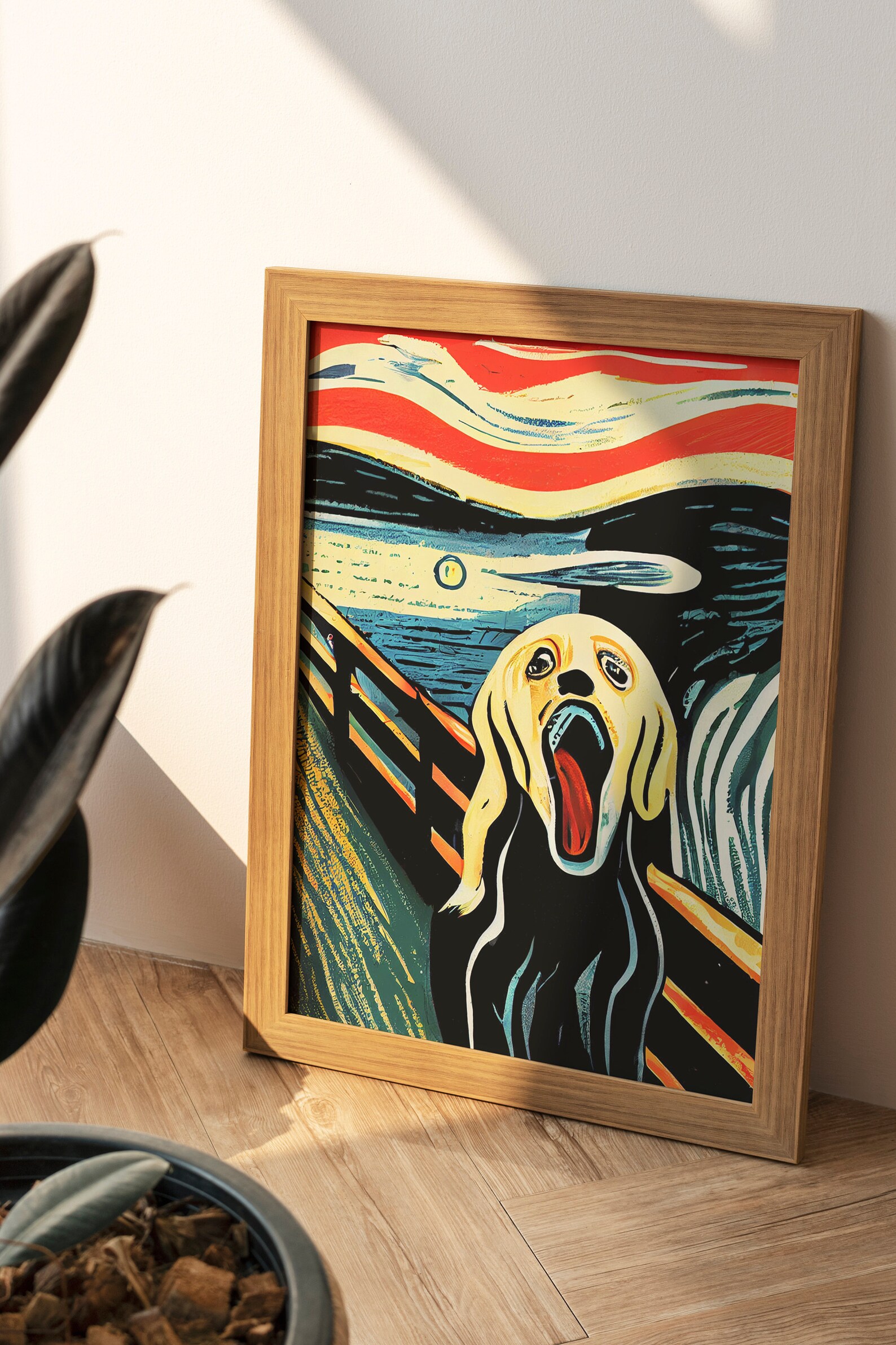 Funny Dog Room Decor | the Scream Dog Poster | Dog Portrait Print ...
