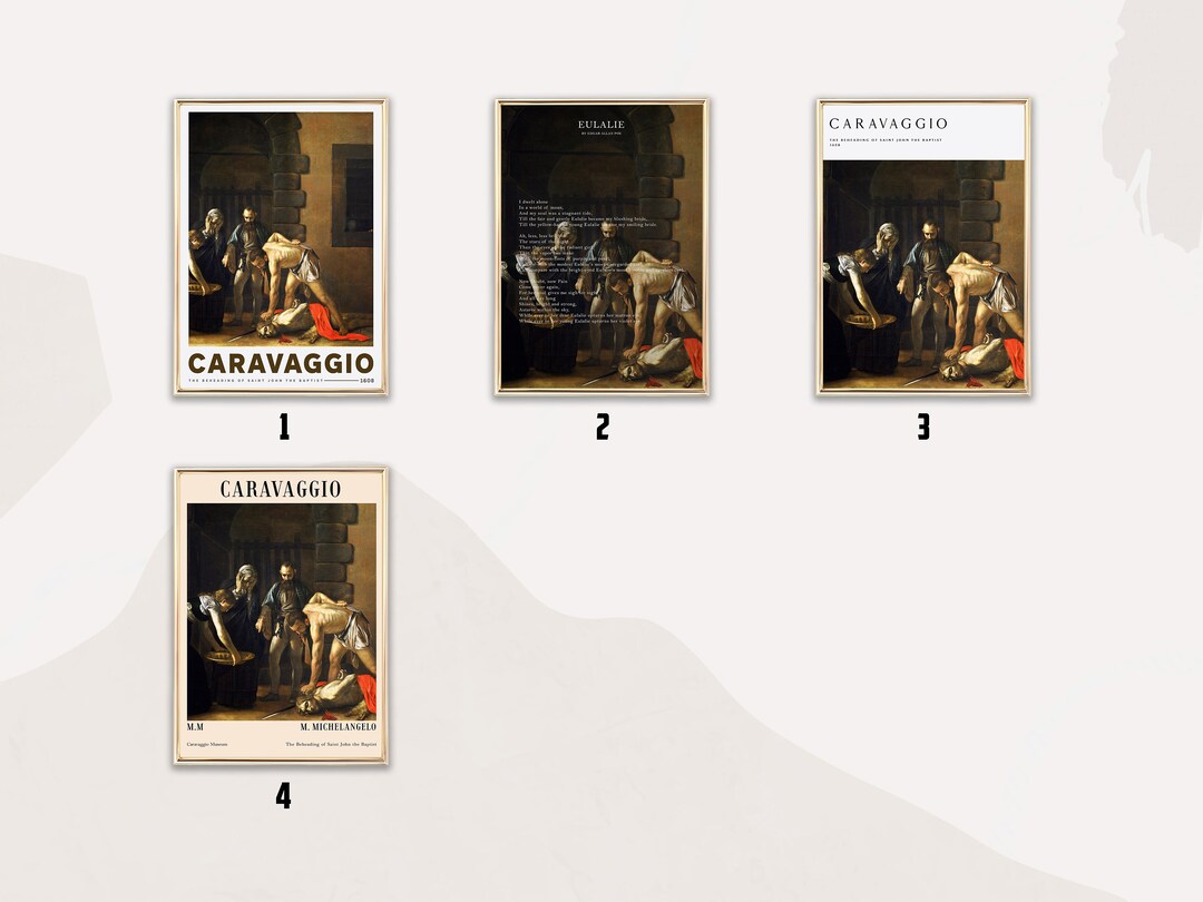 Caravaggio Art Print | Caravaggio Poster | Minimalist Art Print ...