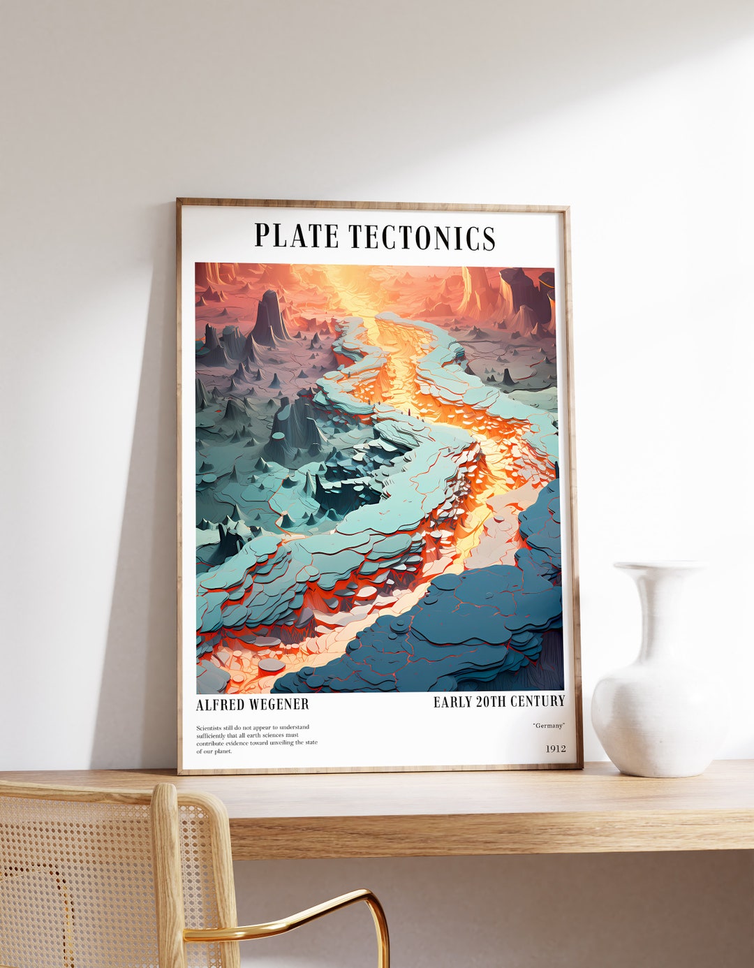 Science Wall Art | Plate Tectonics | Antique Science Painting | Science ...