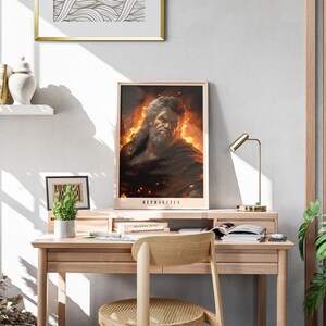 Hephaestus Poster | Mythology Poster | Ancient Greece Art | Mythical ...