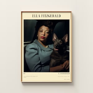 Ella Fitzgerald Poster Musical Print Jazz Poster Jazz Portrait Musical ...