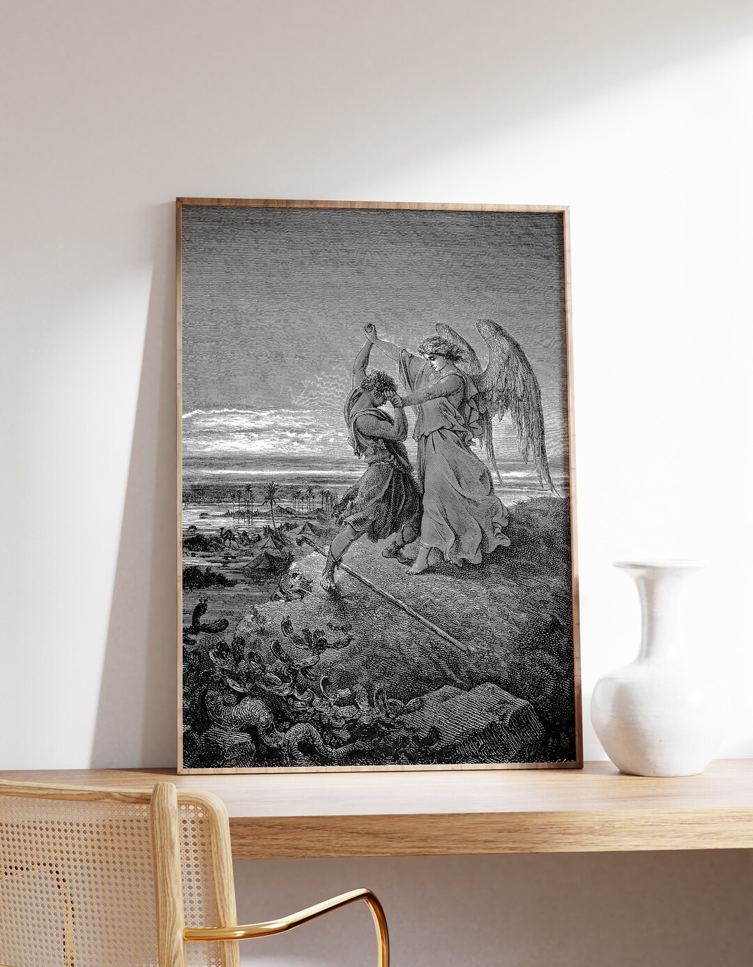 Gustave Dore Art Print | Jacob Wrestling With the Angel (1855) | Hell ...