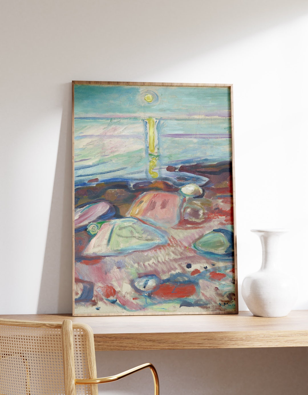Edvard Munch Prints | Moonlight on the Beach (1904) | Vintage Painting ...