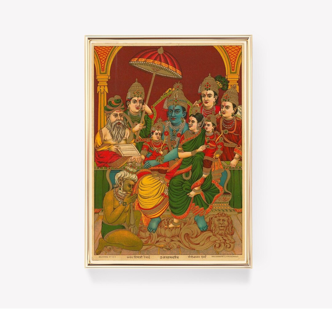 Raja Ravi Varma | Rama's Coronation | Pattabhisheka Art | Indian Epic ...