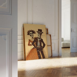 Skeleton Couple Poster | Mexican Art Print | Exhibition Print | Mexican ...