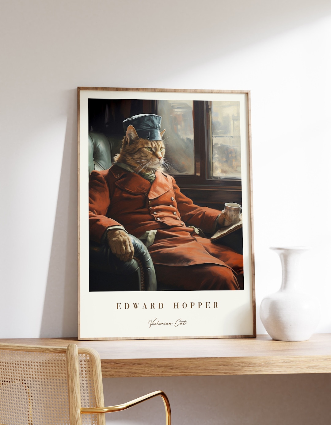 Victorian Cat Poster | Edward Hopper | Vintage Painting | Modern Wall ...