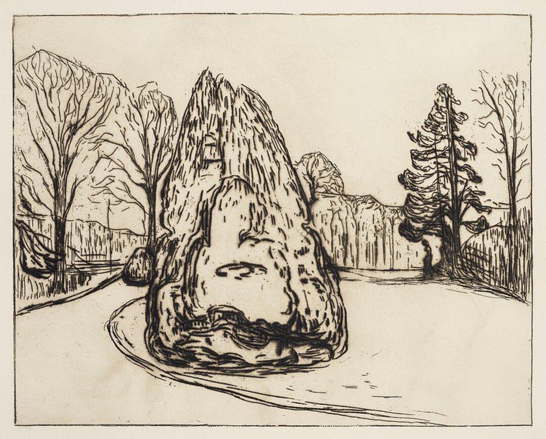 Vintage Haystack Painting | Edvard Munch Print | Haystack Artwork | Art ...