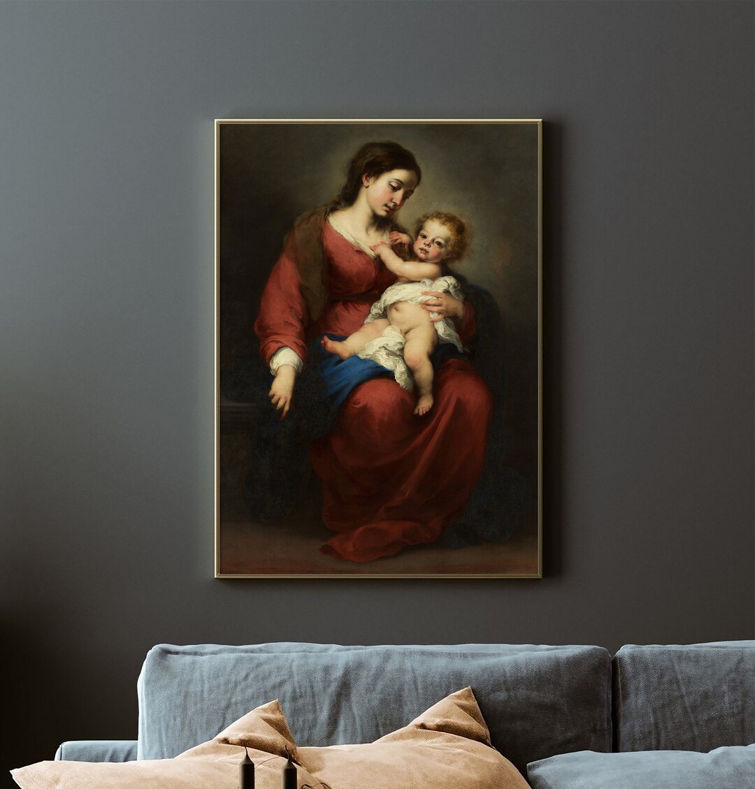 Bartolomé Estebán Murillo - Virgin and Child (1670) | Vintage Antique ...