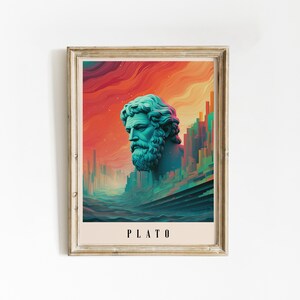 Plato Poster | Philosopher Print | Bookworm Gift | Home Decor ...