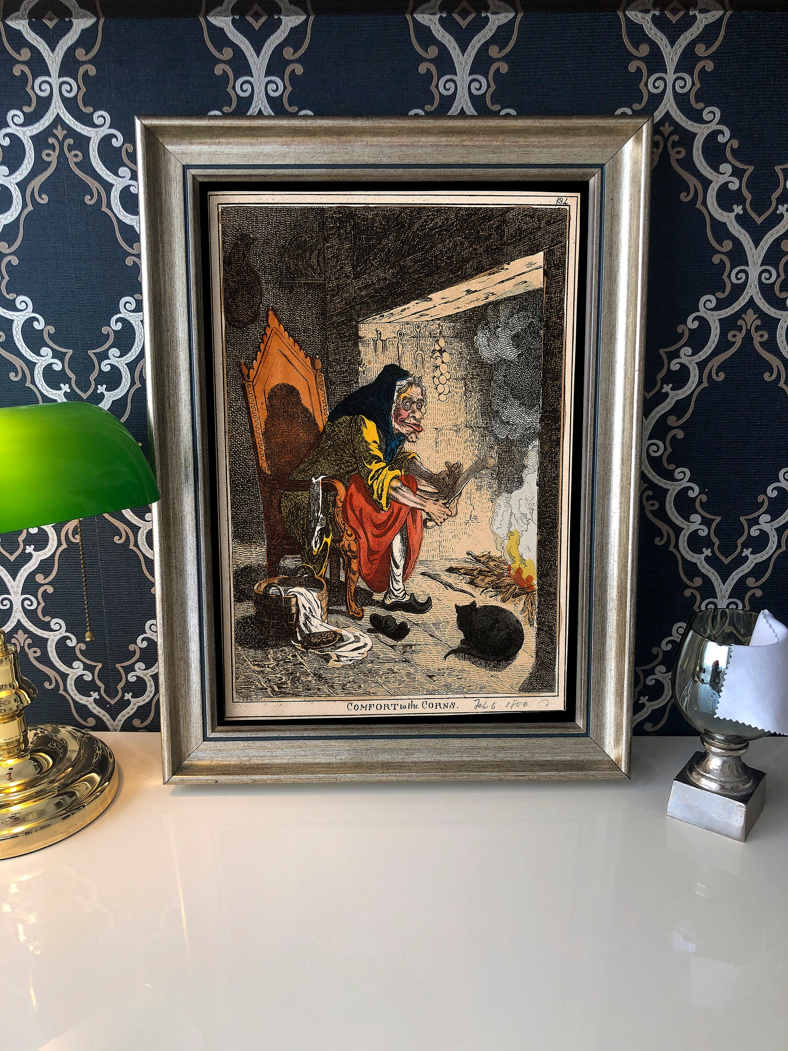 A Haggard Old Woman Taking a Large File to the Corns on Her - Etsy