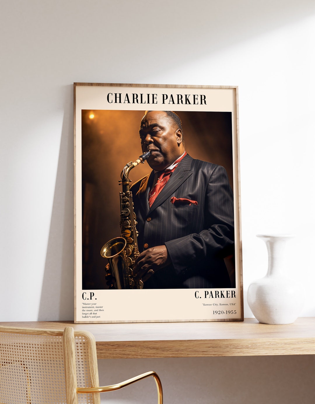 Charlie Parker Poster | Musical Print | Jazz Poster | Jazz Portrait ...