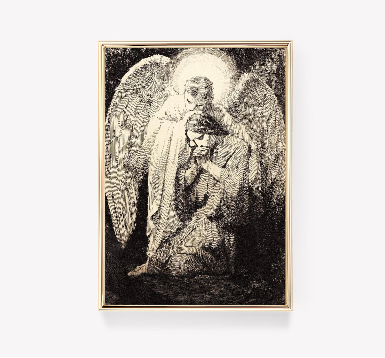 Gustave Doré Art | Angel in Garden Print | Gethsemane Poster | Angel ...