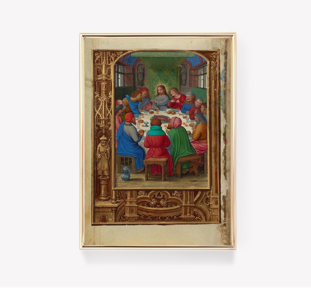 Vintage Last Supper | Religious Art Print | Antique Bible Illustration ...