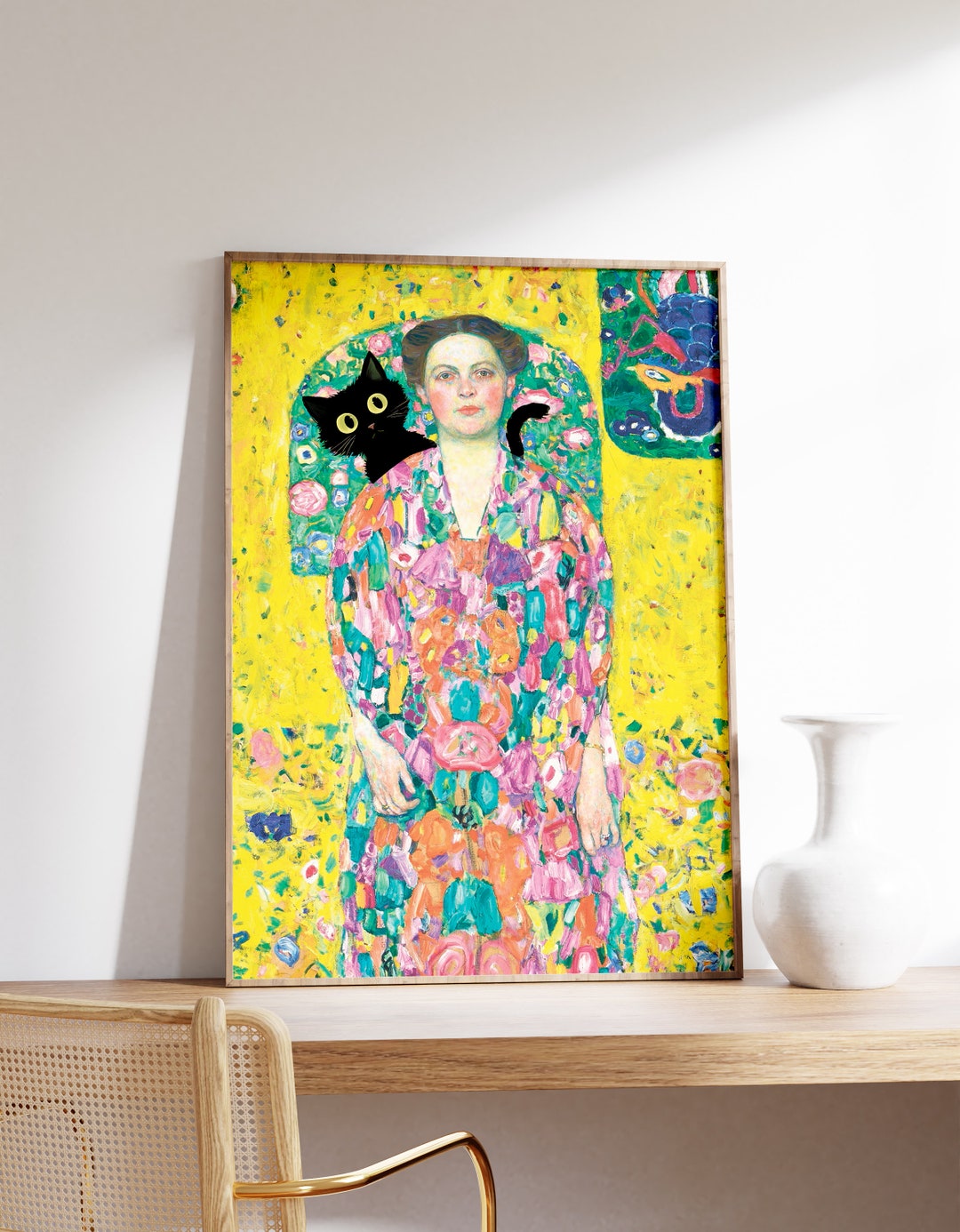 Gustav Klimt Cat Art Print | Klimt Cat Poster | Black Cat Art | Funny ...