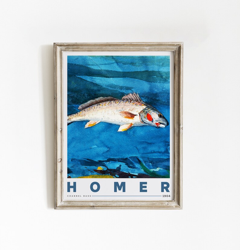 Winslow Homer Print | Channel Bass (1904) | Farmhouse Decor | Museum ...