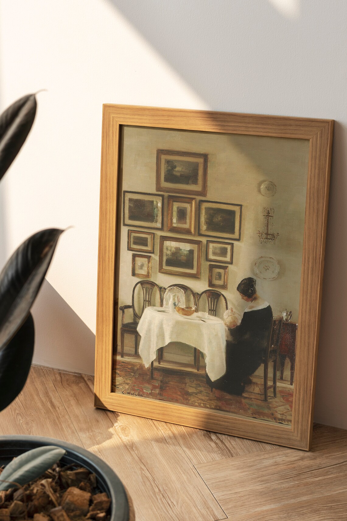 Interior Scene Painting Vintage Poster Moody Oil Painting - Etsy