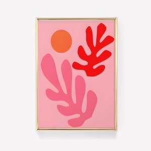 Henri Matisse | Leaves | Exhibition Poster | Mid Century Modern | Pink ...