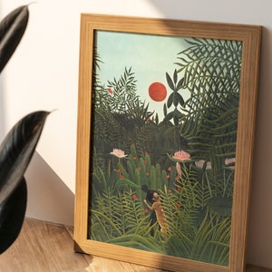 Henri Rousseau Poster | Virgin Forest With Sunset | Henri Rousseau ...