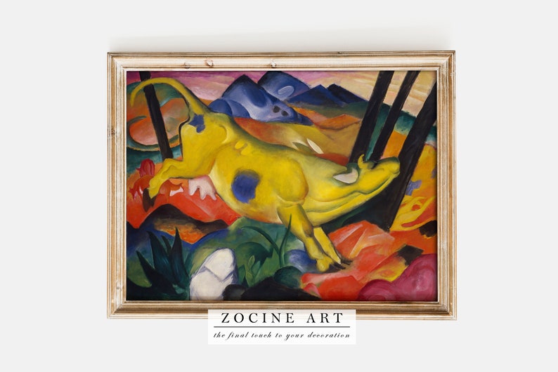 Franz Marc - the Yellow Cow (1911) - Famous Painting Poster Gift Wall ...