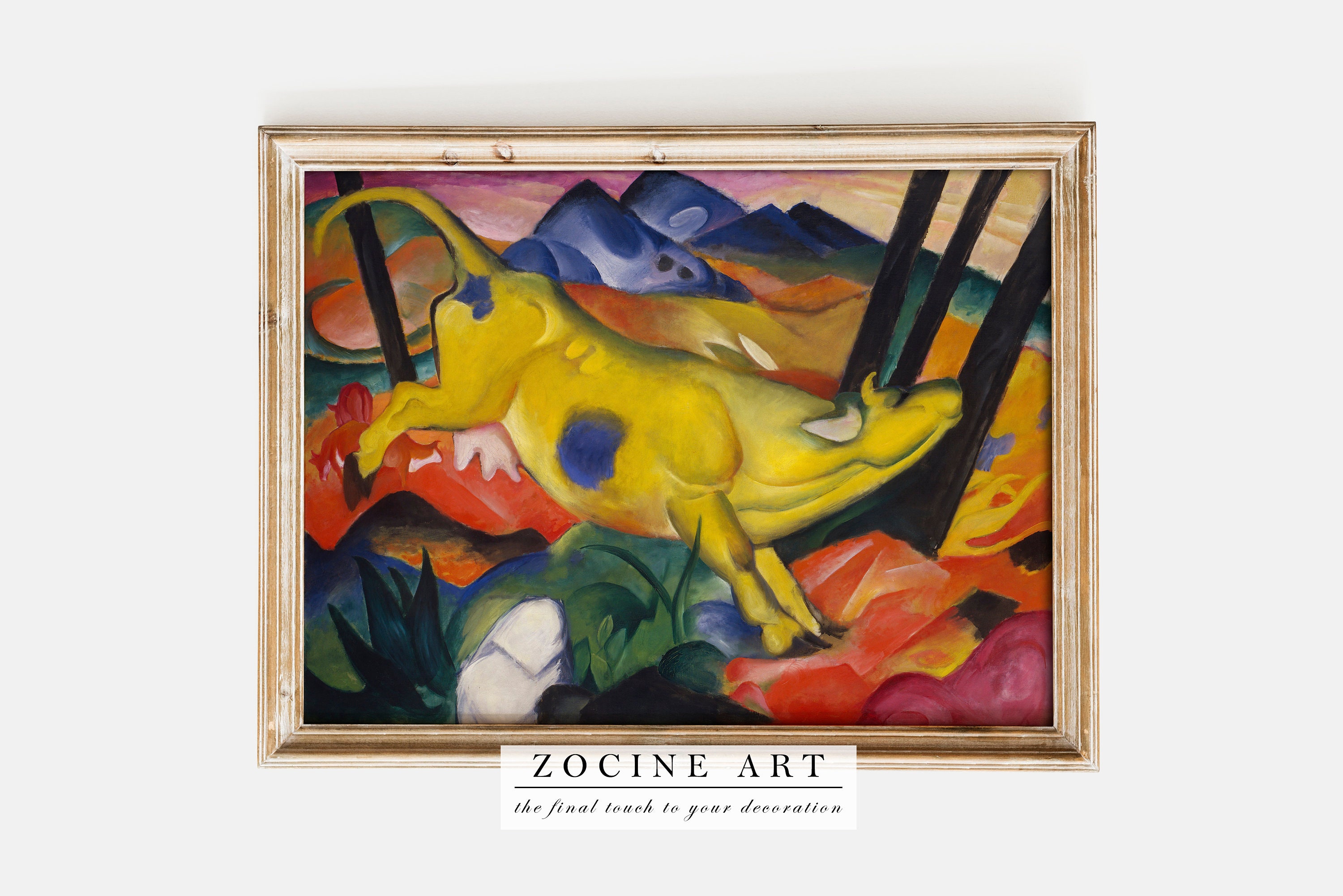 Franz Marc - the Yellow Cow (1911) - Famous Painting Poster Gift Wall ...