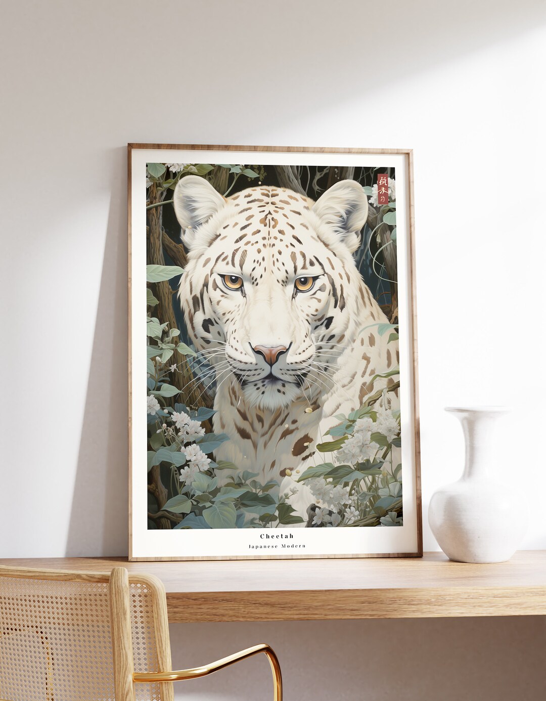 Japanese Art Print | Cheetah Print | Animal Wall Art | Traditional ...