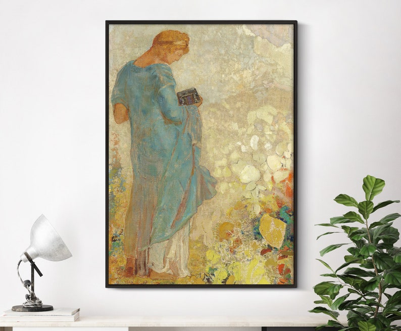 Odilon Redon - Pandora (1910) | Vintage Portrait Oil Painting Greek ...