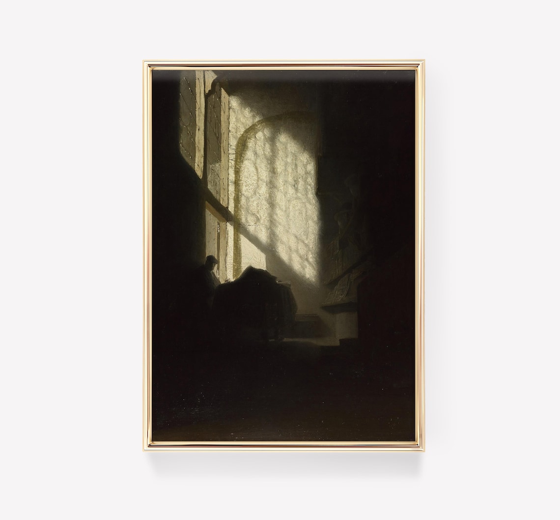 A Man Seated Reading at A Table in A Lofty Room, C.1628-1630 by ...