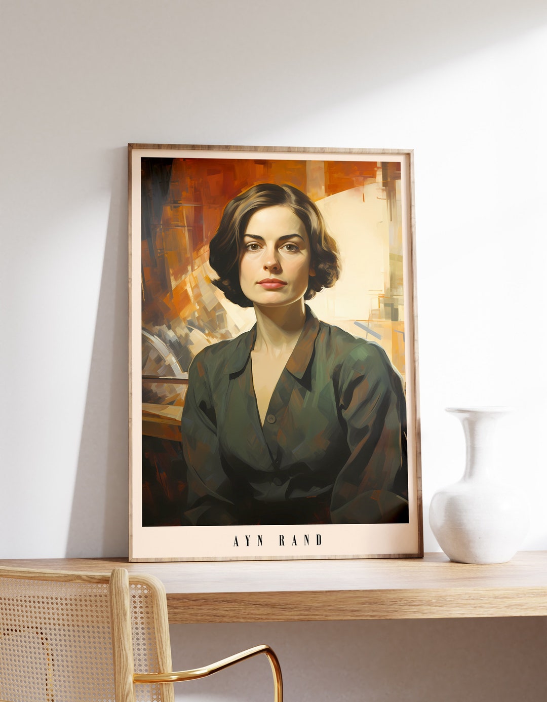 Ayn Rand | Philosophy Print | Ayn Rand Poster | Historical Decor | Book ...