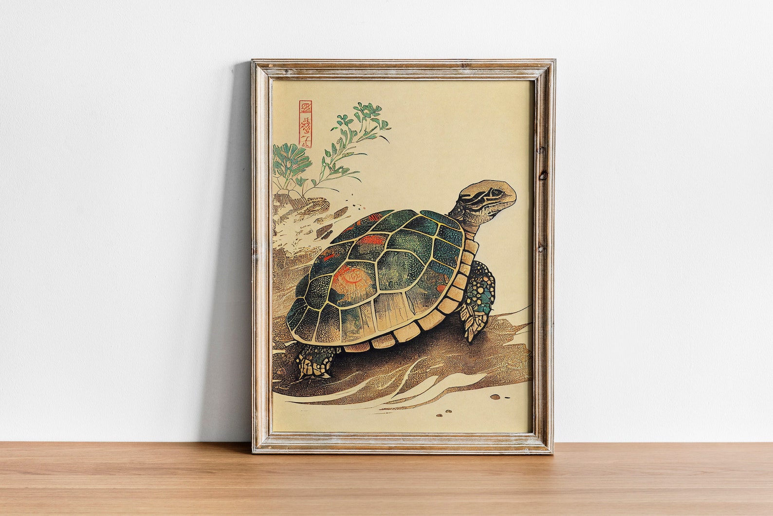 Japanese Turtle Poster | Animal Poster | Turtle Art Print | Turtle Wall ...