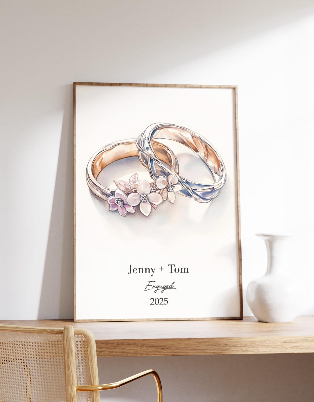 Personalized Engagement Poster | Custom Couple's Name Print | Engaged ...