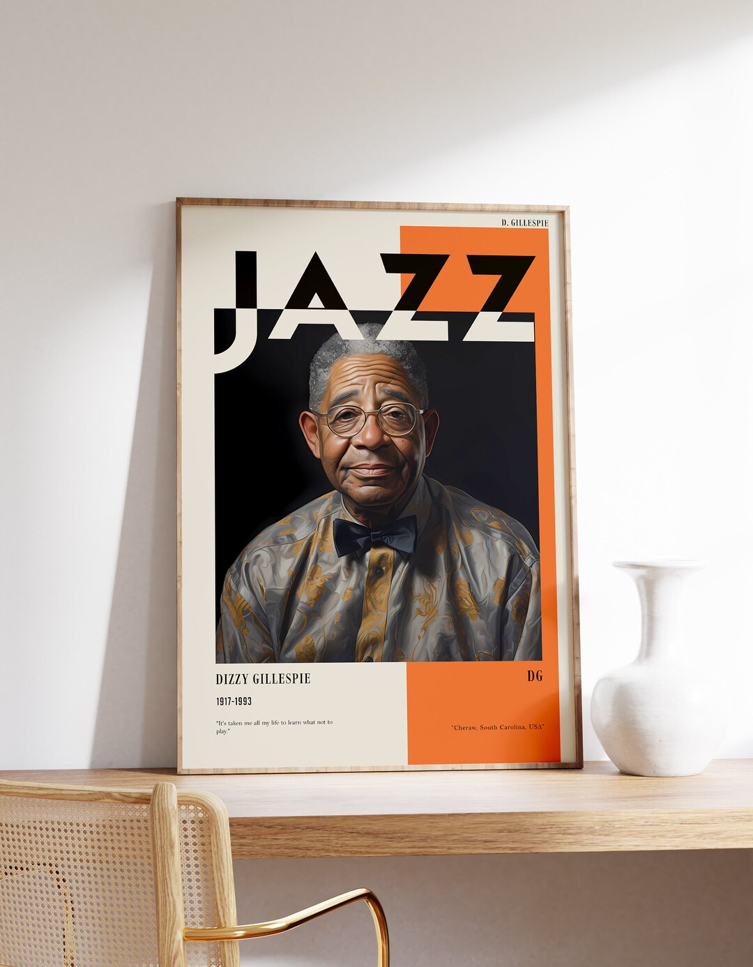 Dizzy Gillespie Poster | Musical Print | Jazz Poster | Jazz Portrait ...