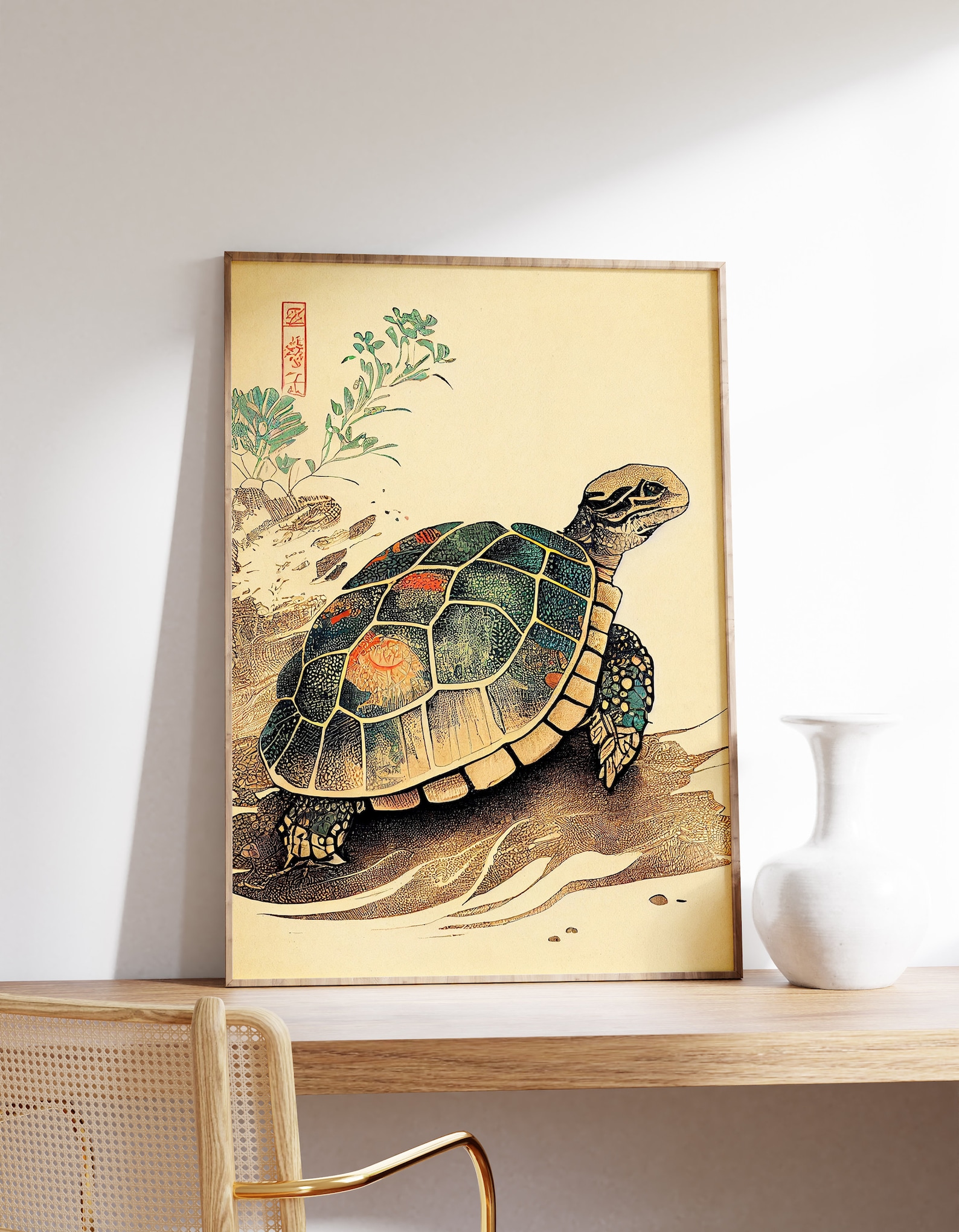 Japanese Turtle Poster | Animal Poster | Turtle Art Print | Turtle Wall ...