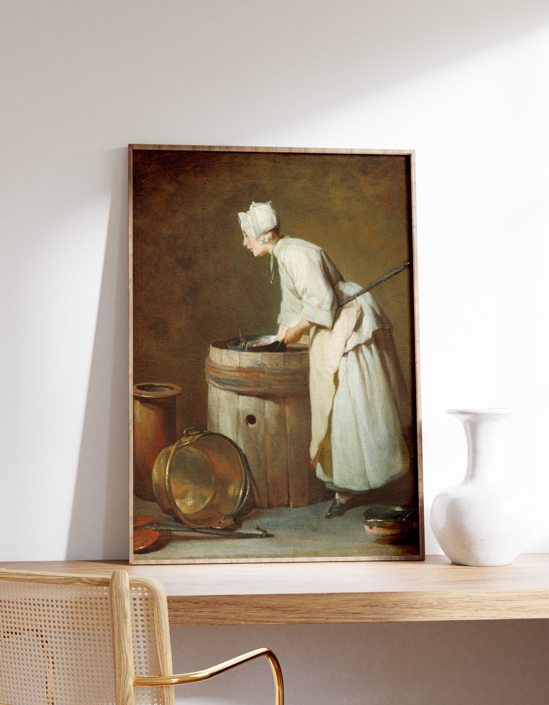 Jean Siméon Chardin - the Scullery Maid (1738) | Vintage Poster ... Jean Siméon Chardin - the Scullery Maid (1738) | Vintage Poster ...