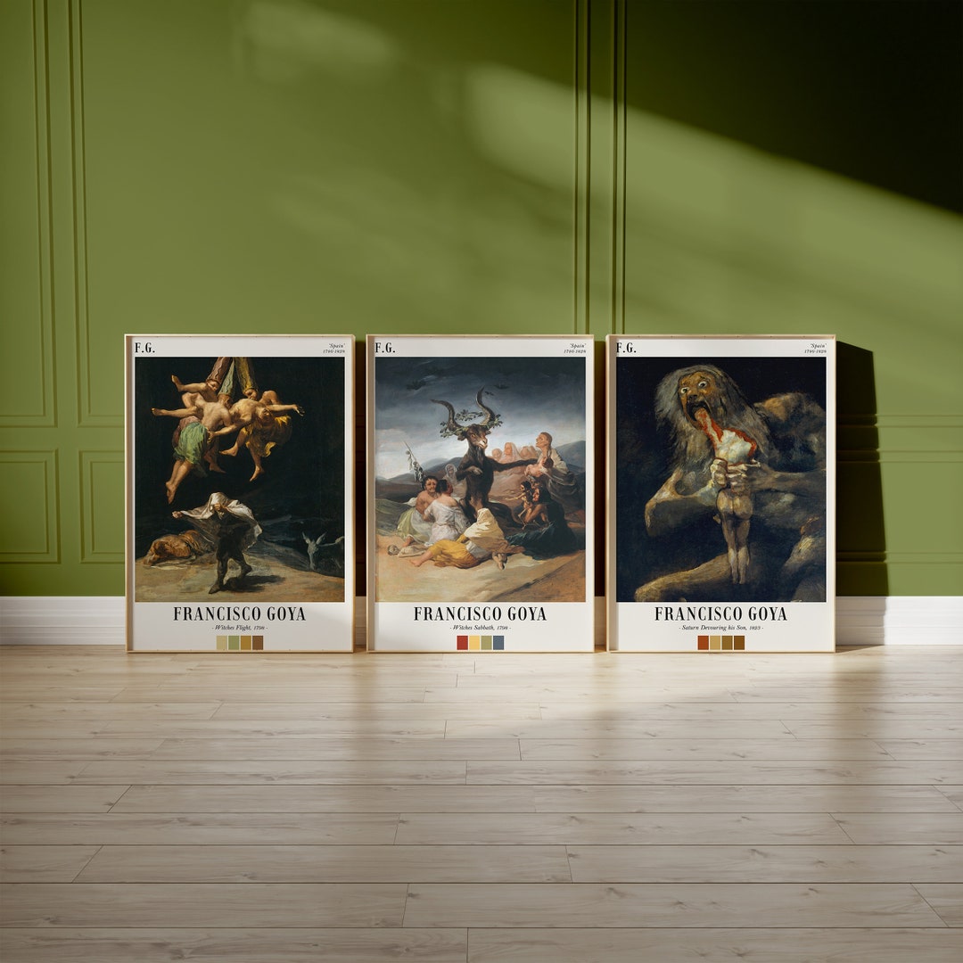 Francisco Goya Prints Set of 3 | Witches Sabbath | Witches Flight ...