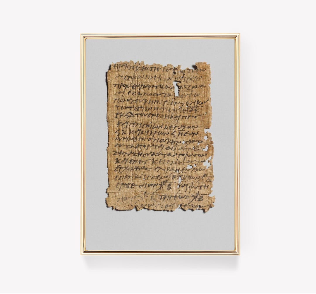 Ancient Greek Manuscript | Papyrus Scroll Print | Vintage Painting ...