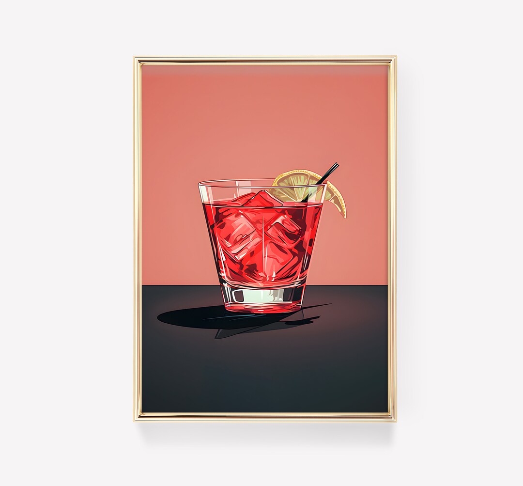Minimalist Cocktail Art Print | Line Art | Alcohol Cocktail Print ...
