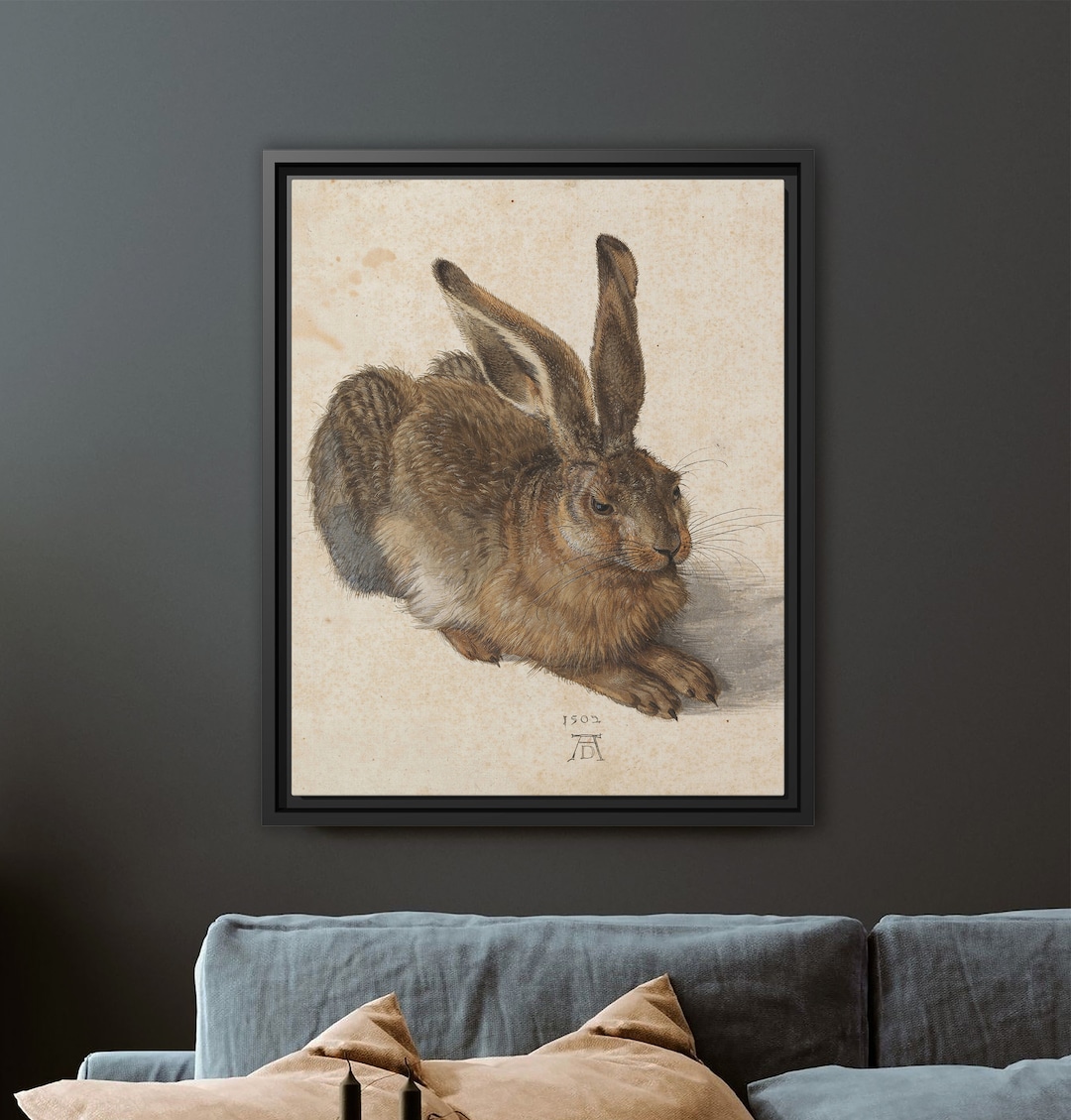 Premium Framed Canvas | Albrecht Durer - Young Hare (1502) | Vintage ...