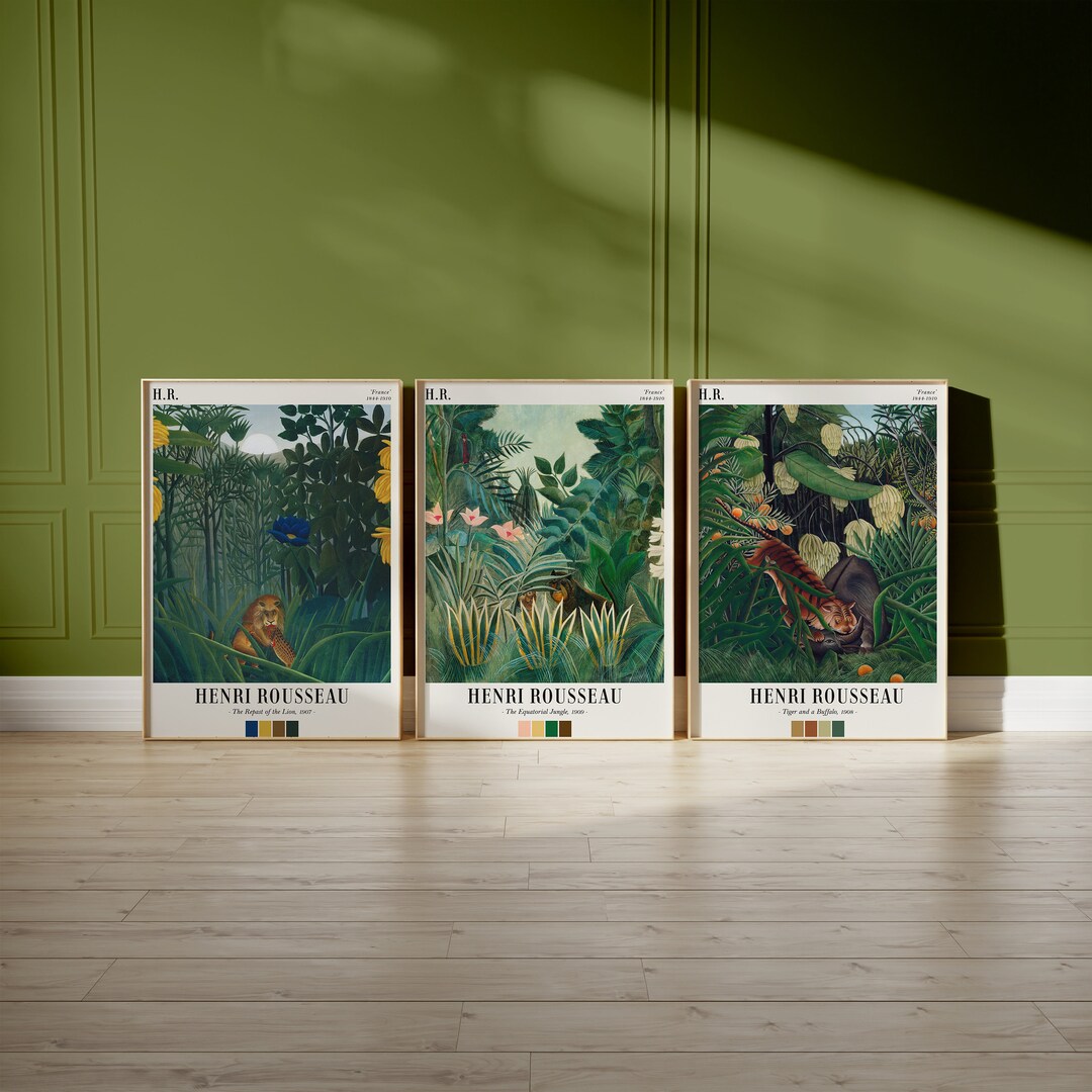 Henri Rousseau Set of 3 Art Prints | Botanical Print | the Equatorial ...