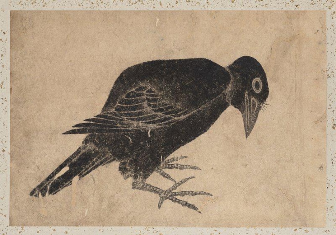 Mu Qi Crow Painting | Vintage Art Print | Zen Art Poster | Vintage ...