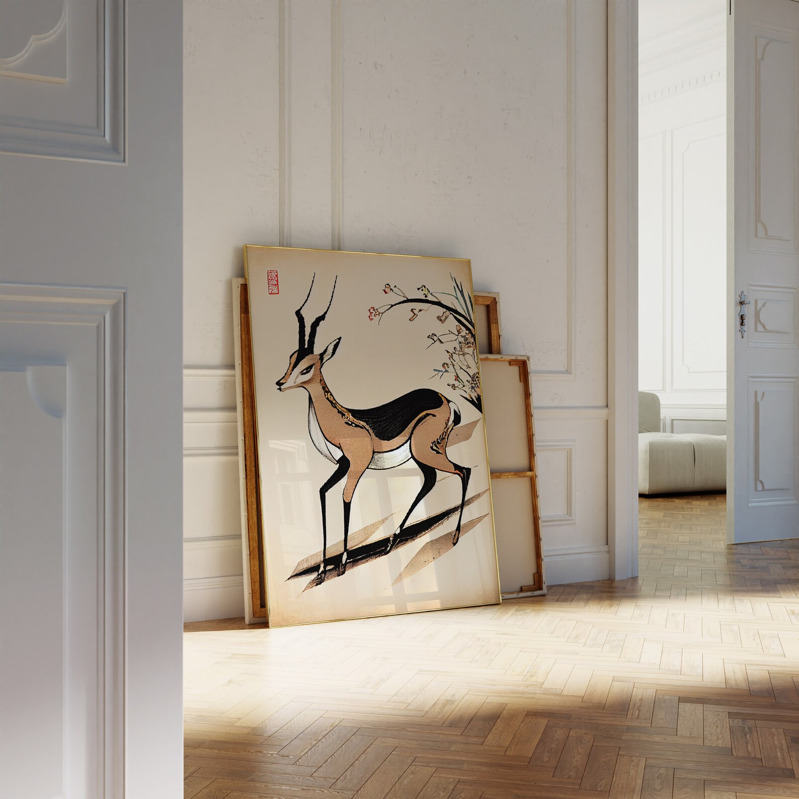 Japanese Gazelle Poster | Animal Poster | Gazelle Art Print | Gazelle ...