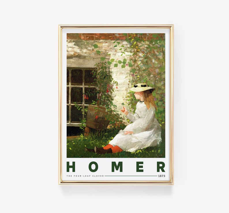 Winslow Homer Print | the Four-leaf Clover (1873) | Farmhouse Decor ...