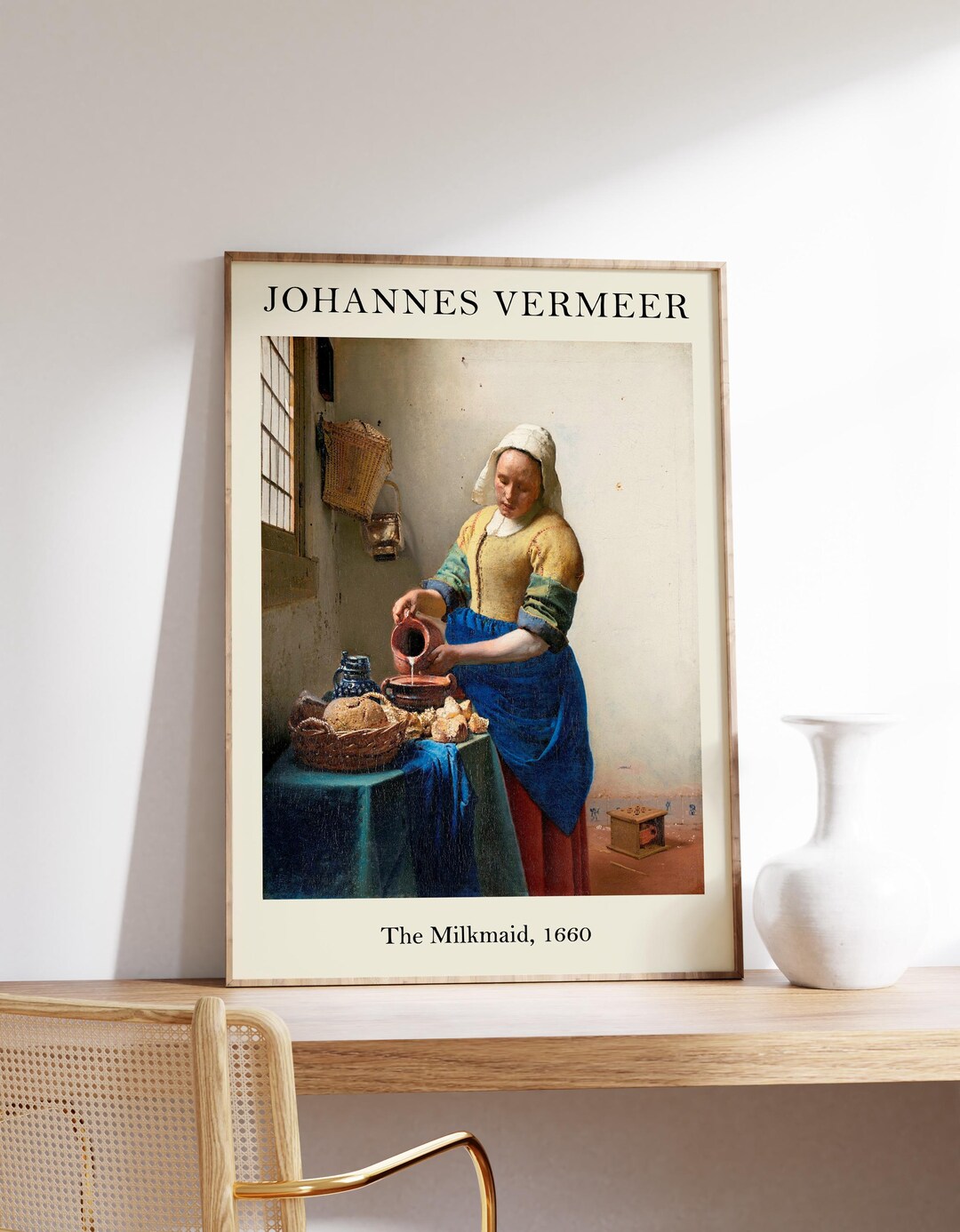 Johannes Vermeer | the Milkmaid | Vintage Painting | Art Print | Home ...