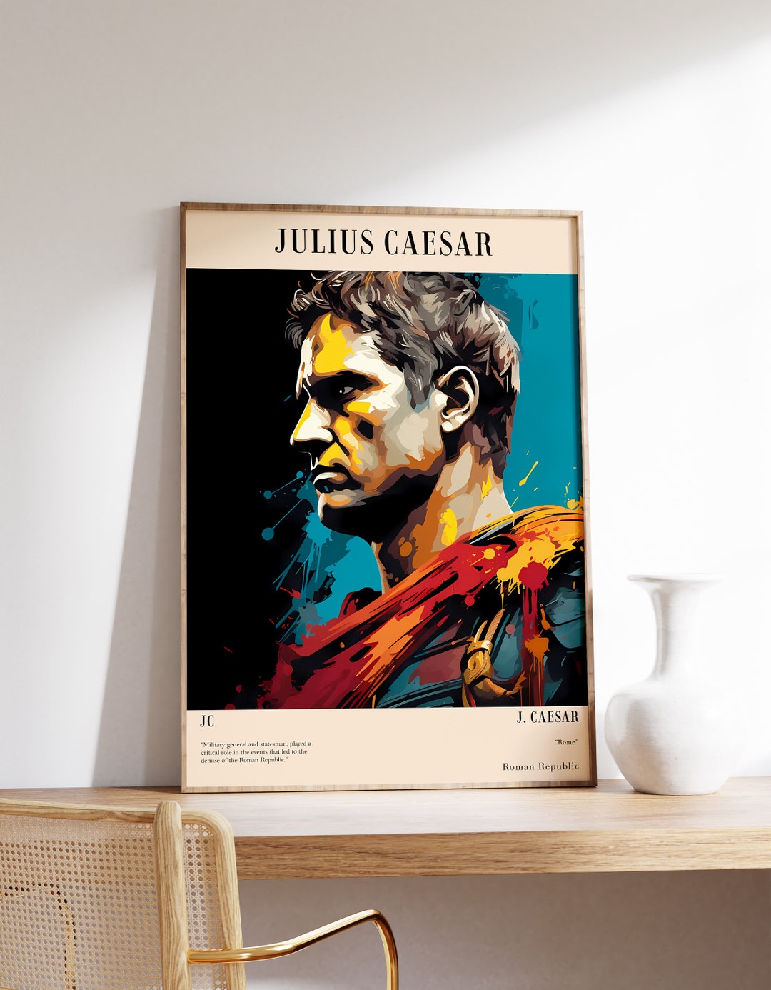 Julius Caesar Print | Vintage Print | Minimal Wall Decor | Wall Art ...