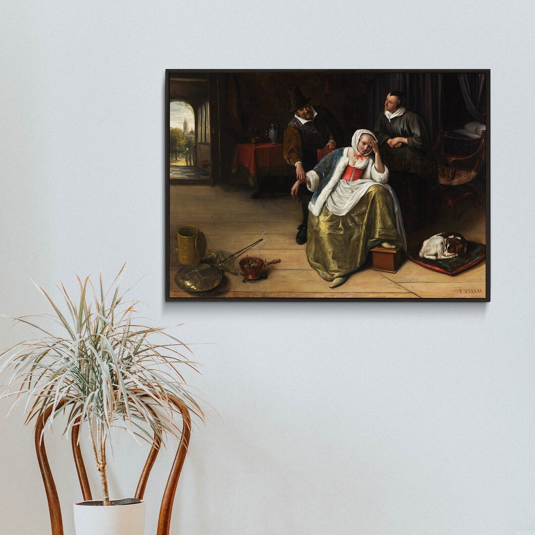 Jan Steen - the Lovesick Maiden (1660) | Vintage Antique Baroque ...
