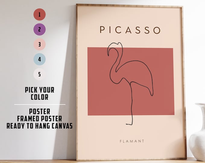 Pablo Picasso Flamingo Sketch Line Drawing Art Print Esquisse Le ...