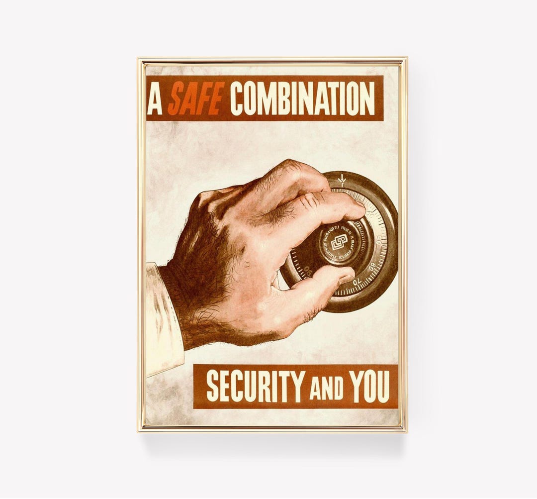 Security Poster | Safety Print | Vintage Painting | Home Protection ...