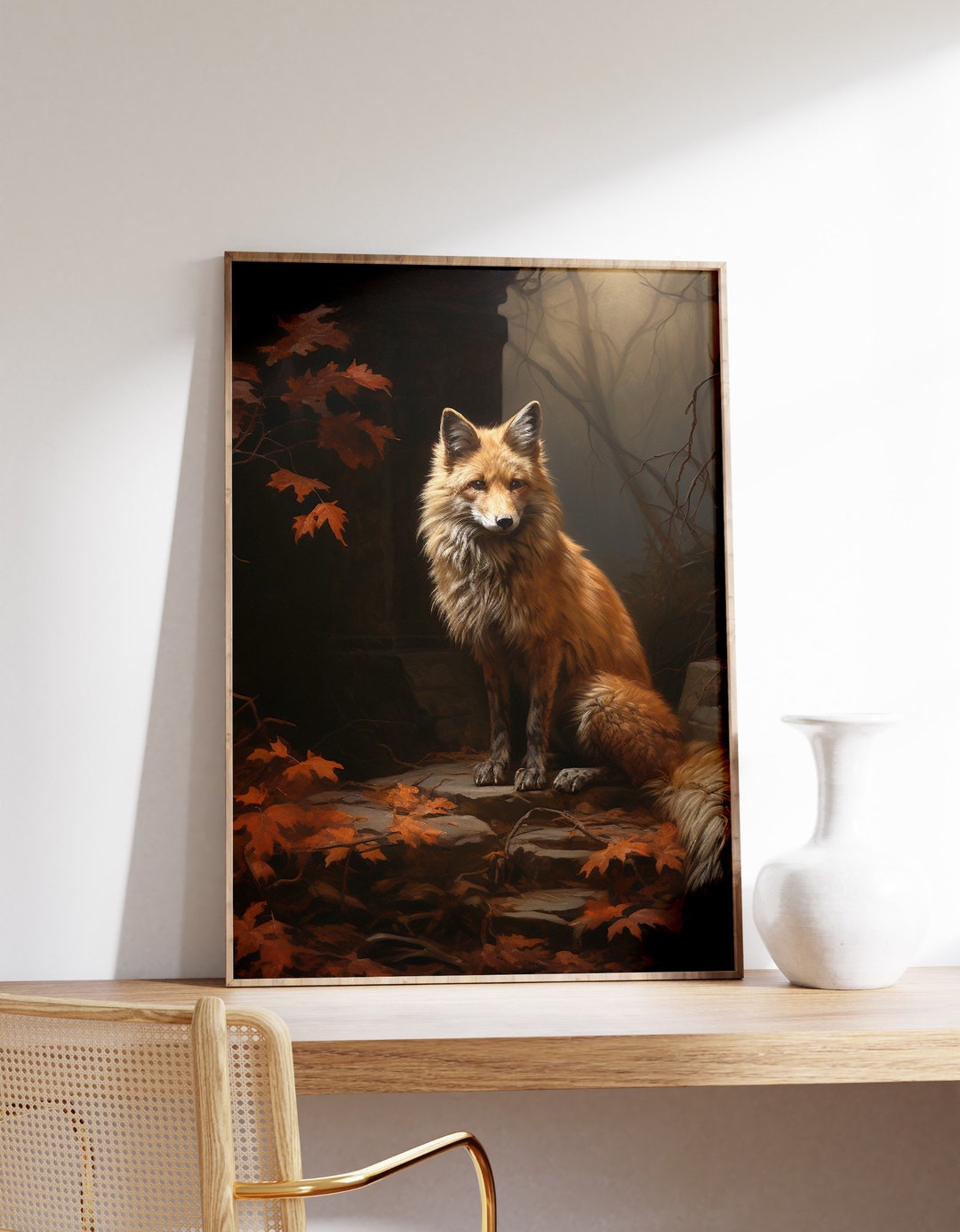 Moody Fox | Cottagecore Wall Art | Moody Botanical Wall Art | Gothic ...
