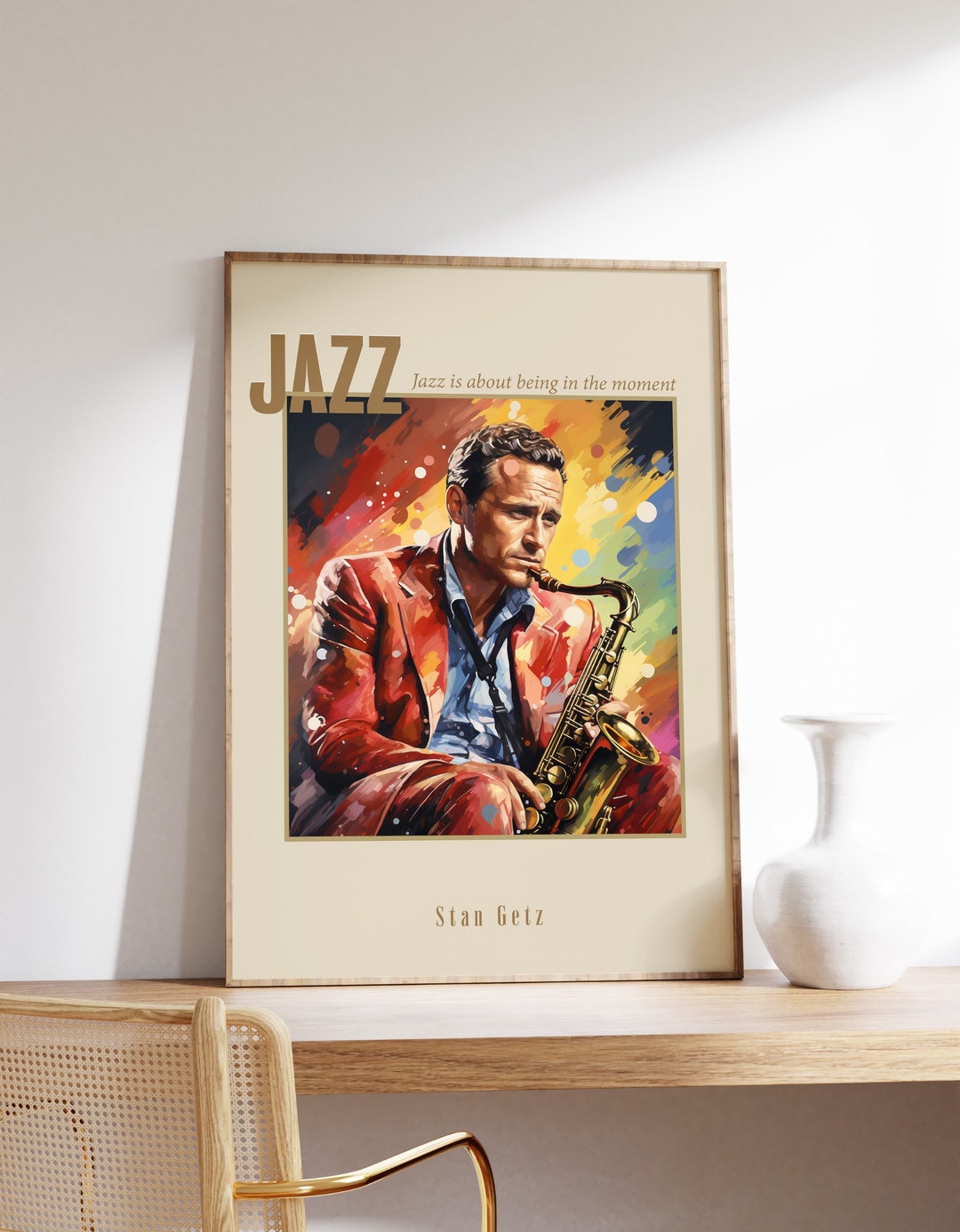 Stan Getz Poster Musical Print Jazz Poster Jazz Portrait Musical Decor ...