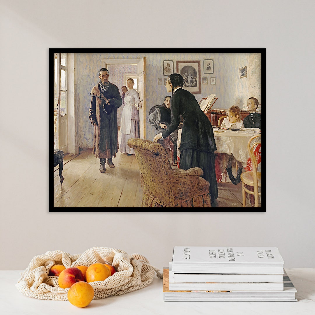 Ilya Repin - They Did Not Expect Him (1888) | Vintage Masterpiece Painting | Wall Art Bedroom ...